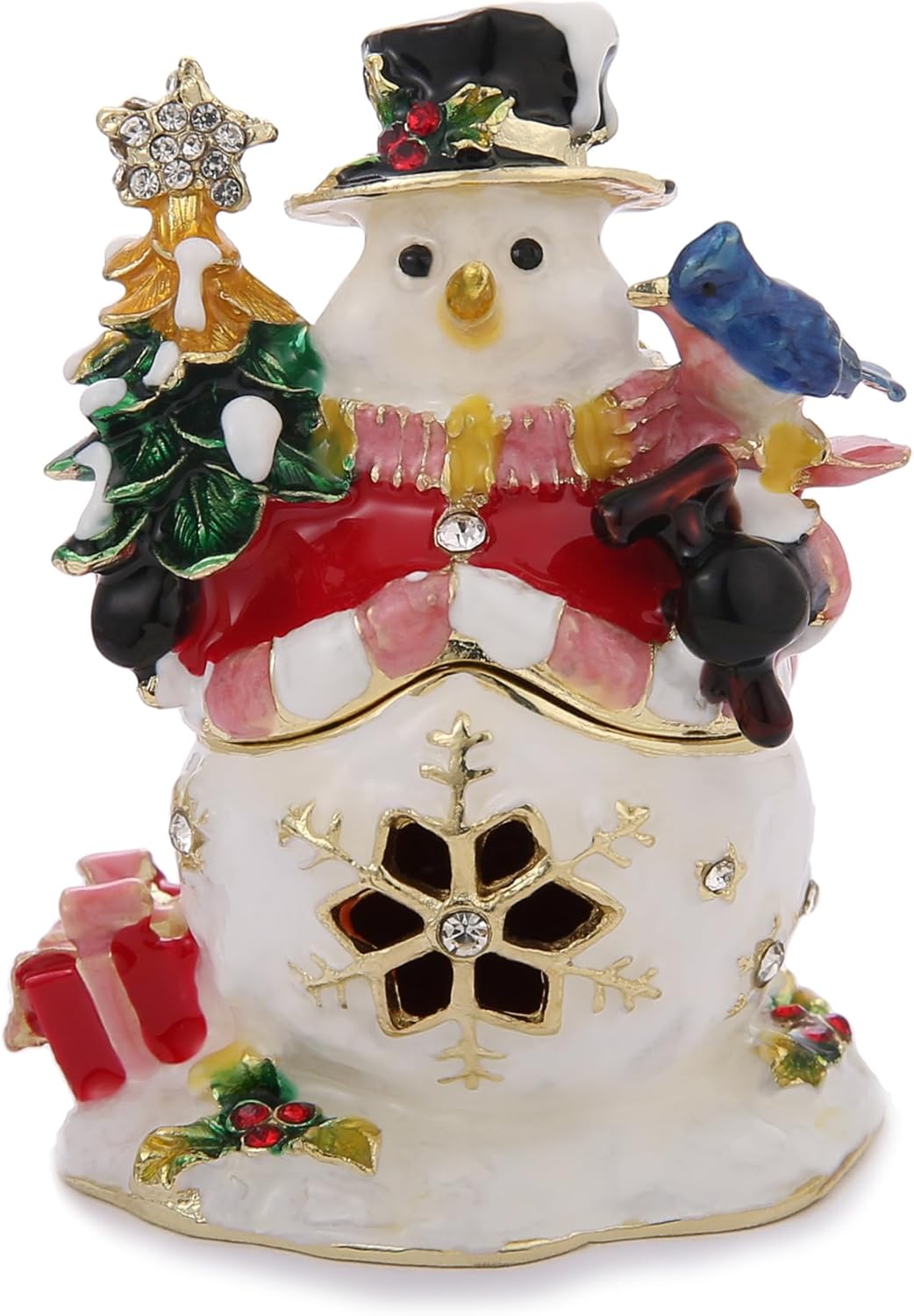 Amazon.com: Hand Painted Christmas Trinket Box for Home Decor Accents ...