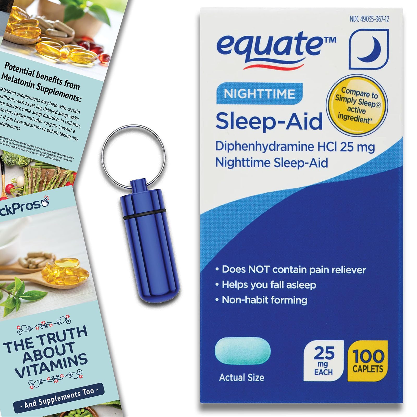Snapklik.com : ClickPros Equate Nighttime Sleep Aid Diphenhydramine HCl ...