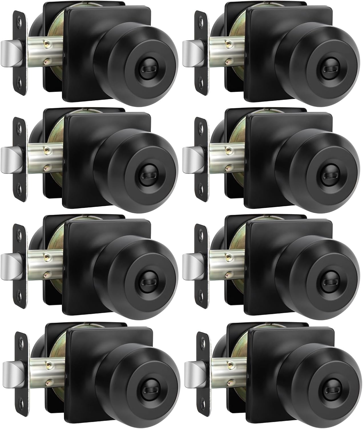 Haidms 8 Pack Matte Black Door Knobs Interior, Privacy Interior Door ...