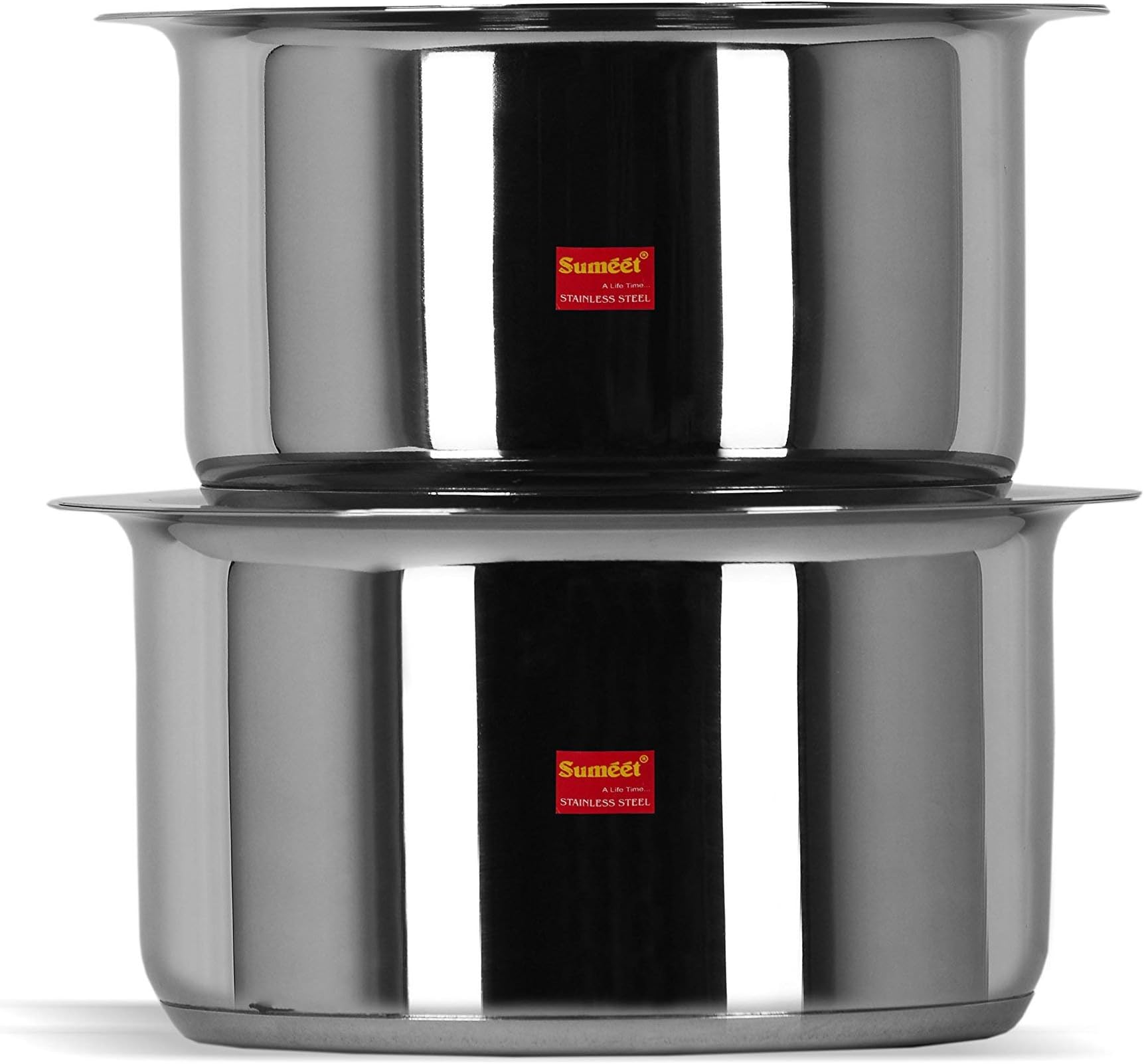 Buy Bartan Star Stainless Steel Patila,Bhagona with Lid Set of 3 (2 ...