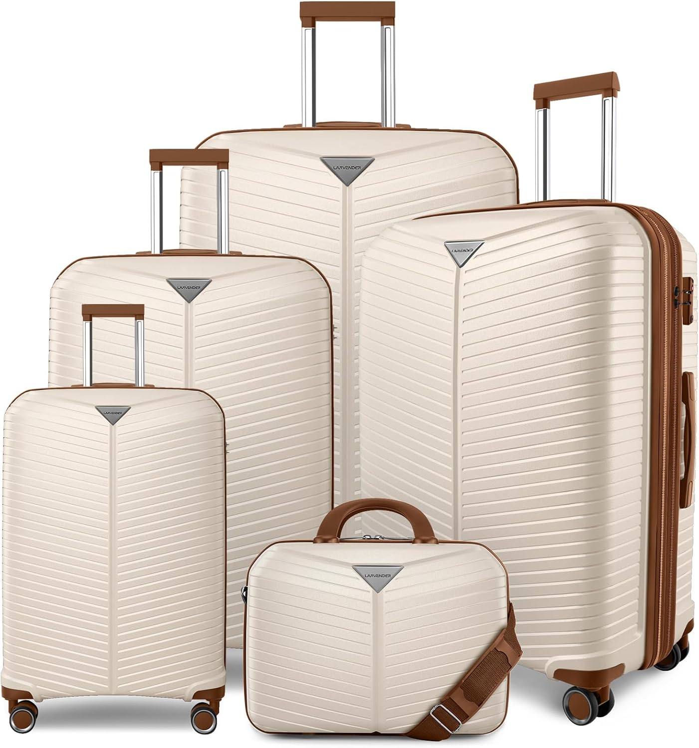 LEAVES KING Luggage Sets 5 Piece, Expandable(Only 24"&28") PP Suitcase ...