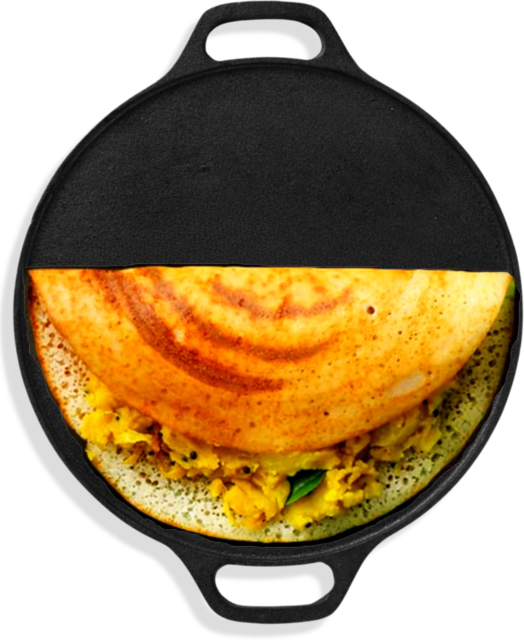 Buy DOSA TAWA | Cast Iron with Handle | Pre Seasoned Cast Iron 100% ...