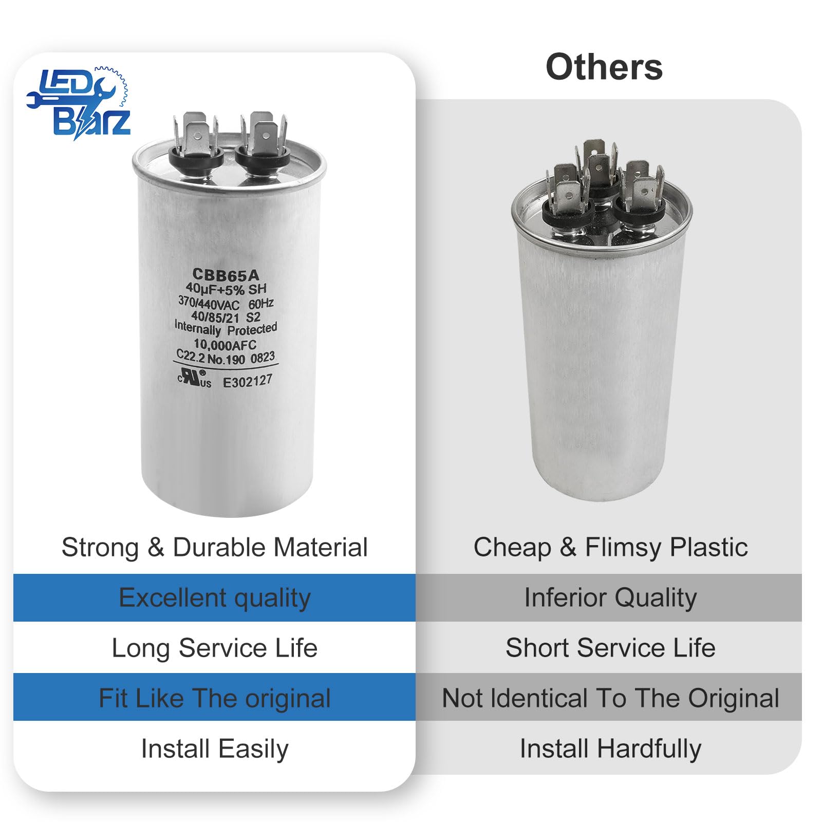 Snapklik.com : 2025 Upgrade 97F9614 40uf 370/440VAC 60Hz Dual Run ...