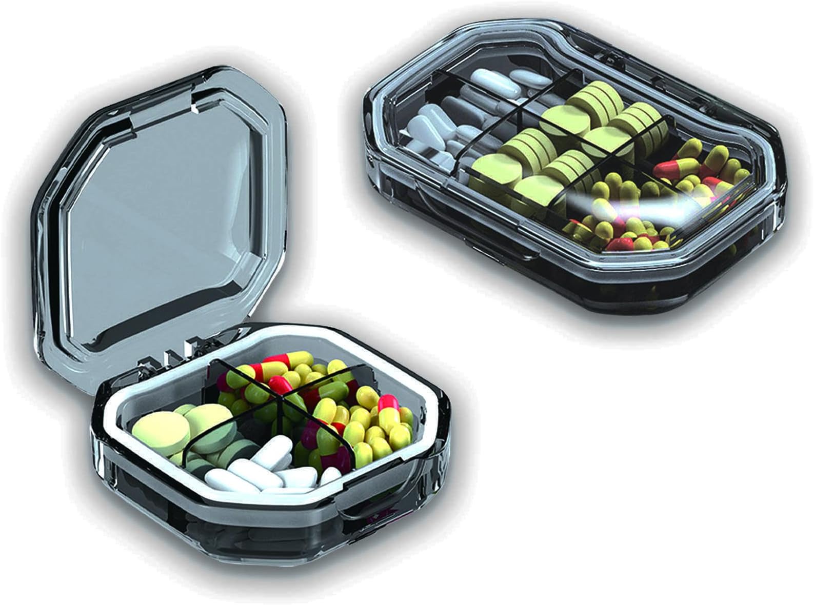 Amazon.com: 2 Pcs Small Pill Organizer Portable Travel Pill Box Mini ...