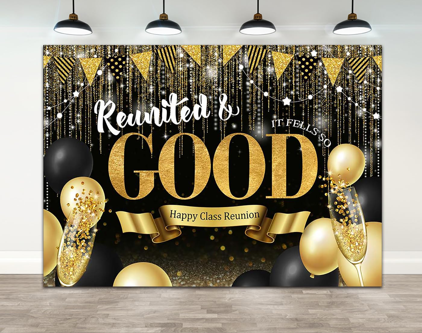 Amazon.com : Ticuenicoa 7×5ft Class Reunion Backdrop Golden Reunited It ...