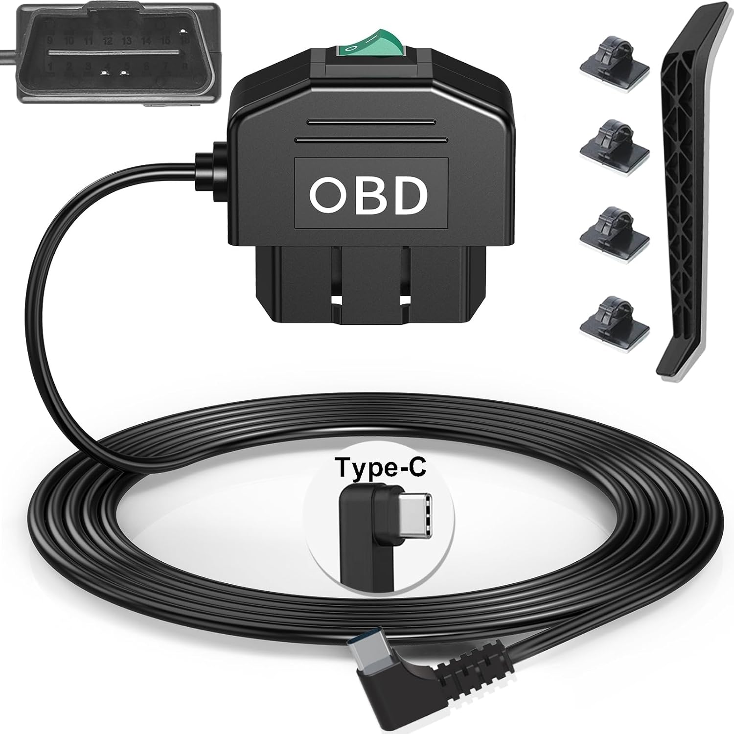 Amazon.com: Dash Cam OBD Hardwire Kit, Dash Camera USB Type C Hardwire ...