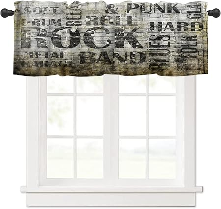 Amazon.com: AAVEUP Rock Music Valance Curtain Vintage Shabby Art Walls ...