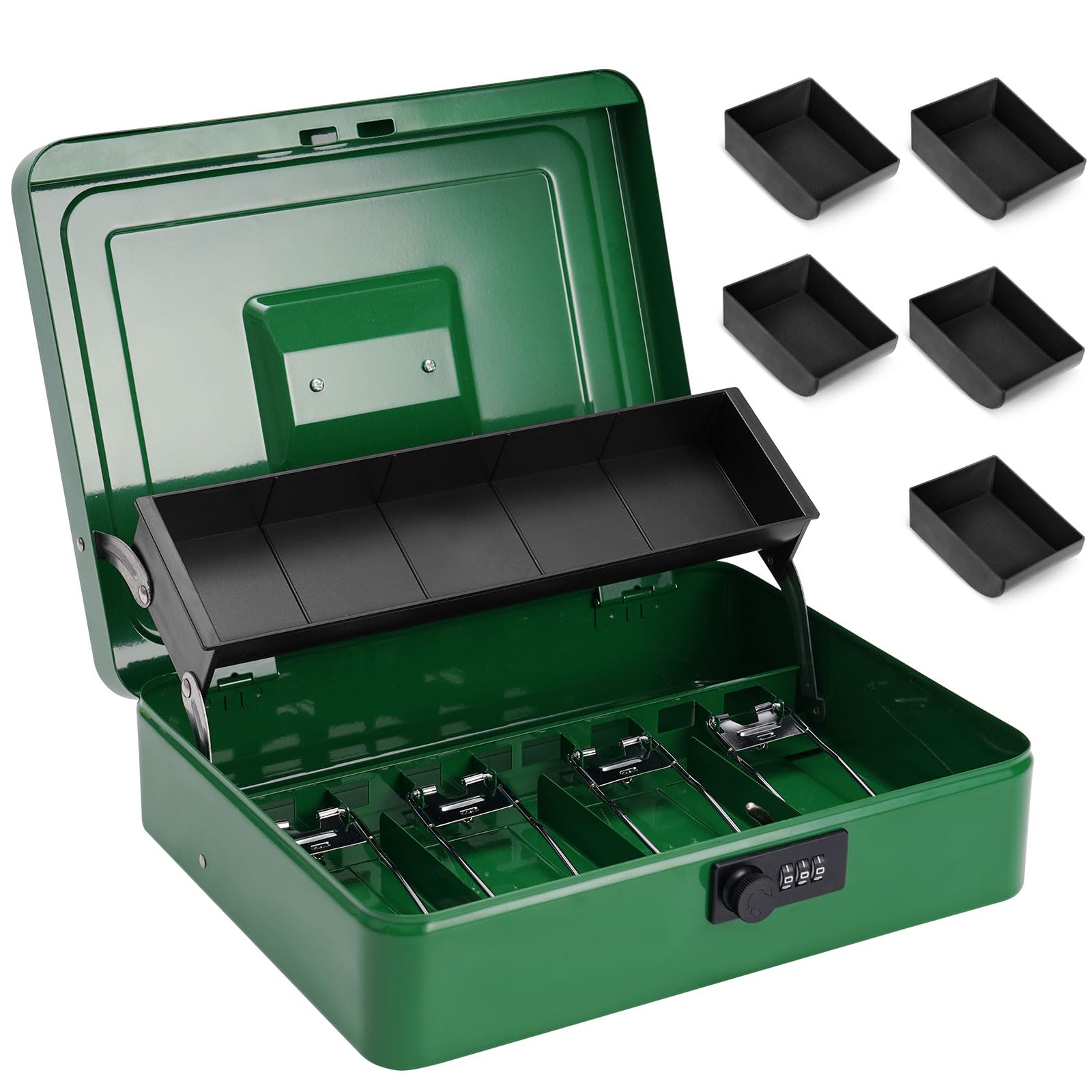 Amazon.com: Sgorlds Large Locking Cash Box with Combination Lock and ...