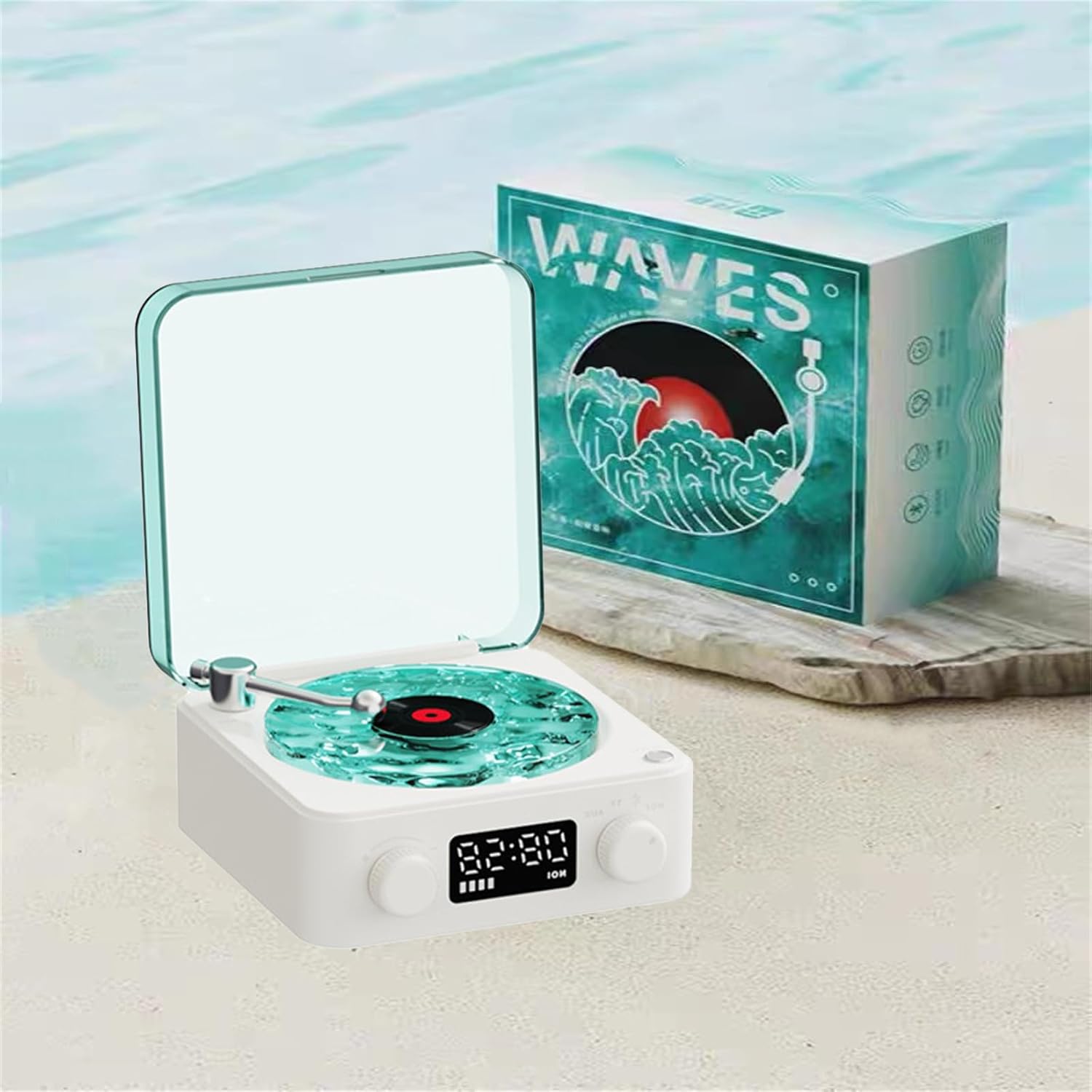 Amazon.com: The Waves Vinyl Player, Vinyl Record Player Bluetooth ...