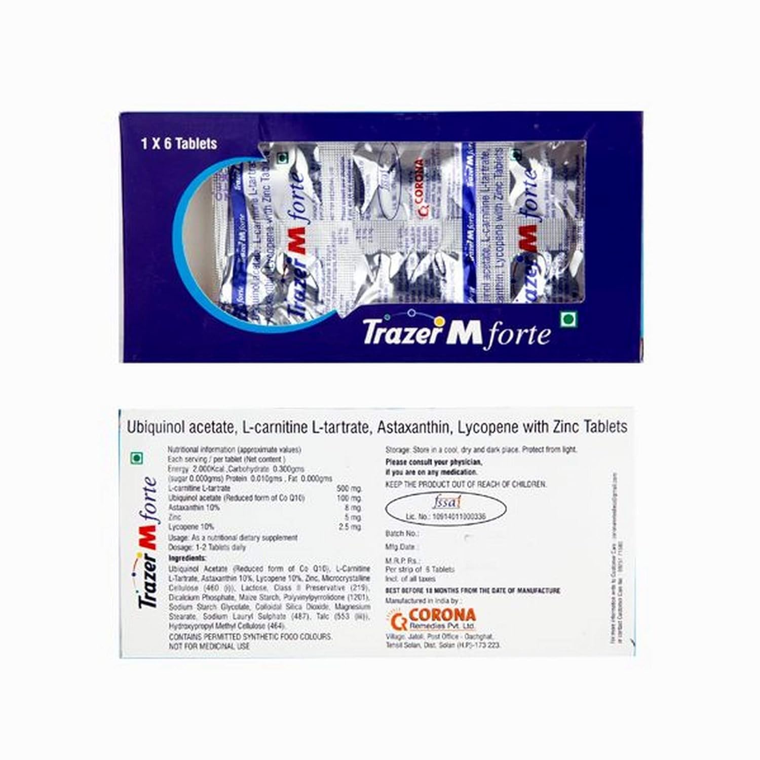 Trazer M Forte - Strip of 6 Tablets : Amazon.in