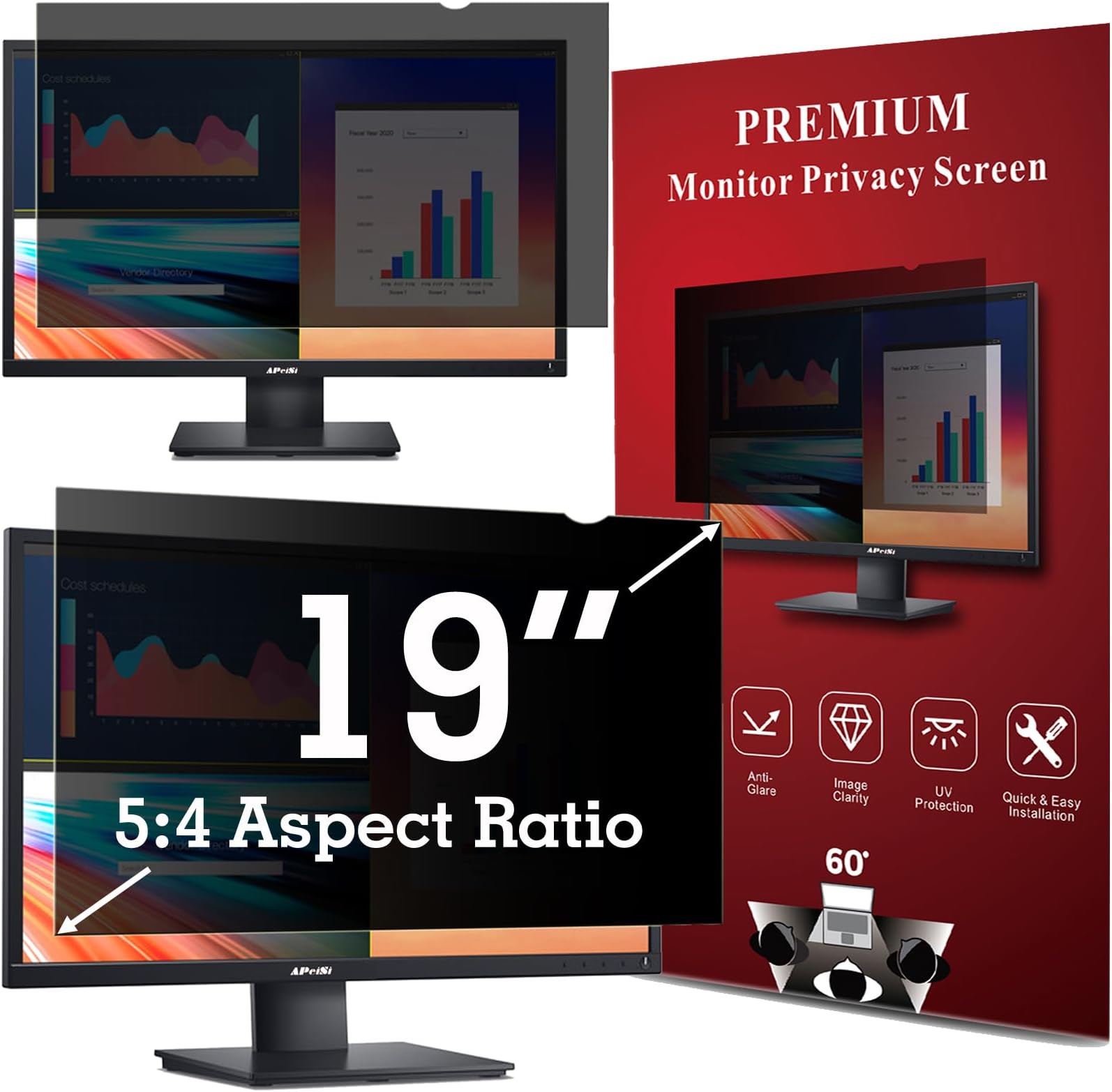 Amazon.com: APeiSi 19 Inch Privacy Screen Filter for Computer Square 5: ...