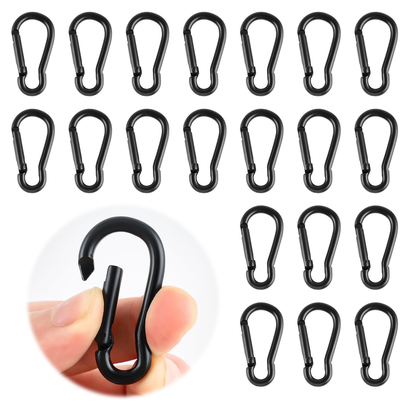 20 Pcs Carabiner Clip, M4 Locking Carabiner Clips Small, Aluminum Alloy ...