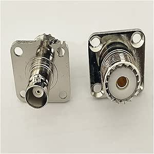 Amazon.co.jp: 2 Pcs BNC Female 4 Hole Flange UHF SO239 Female Jack Panel Mount RF Connector ...