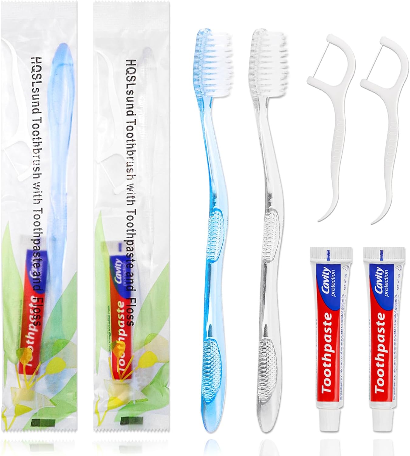 Amazon.com : HQSLsund 100 pcs Disposable Toothbrushes with Toothpaste ...