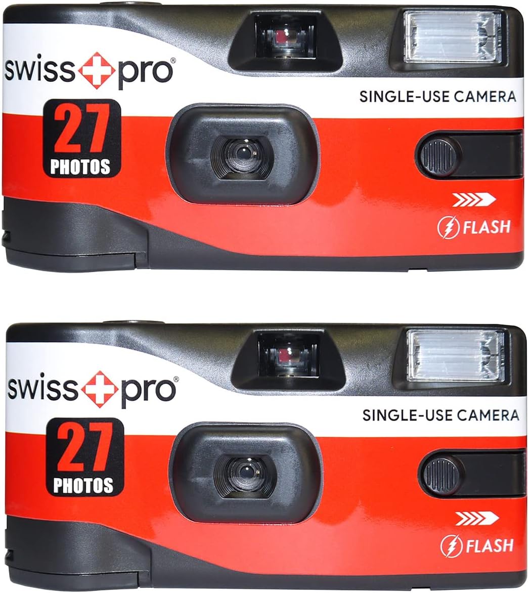 Swiss Plus Pro Disposable Camera Single Use Film 400 27 Exposure Flash - 2 pack: Amazon.co.uk ...