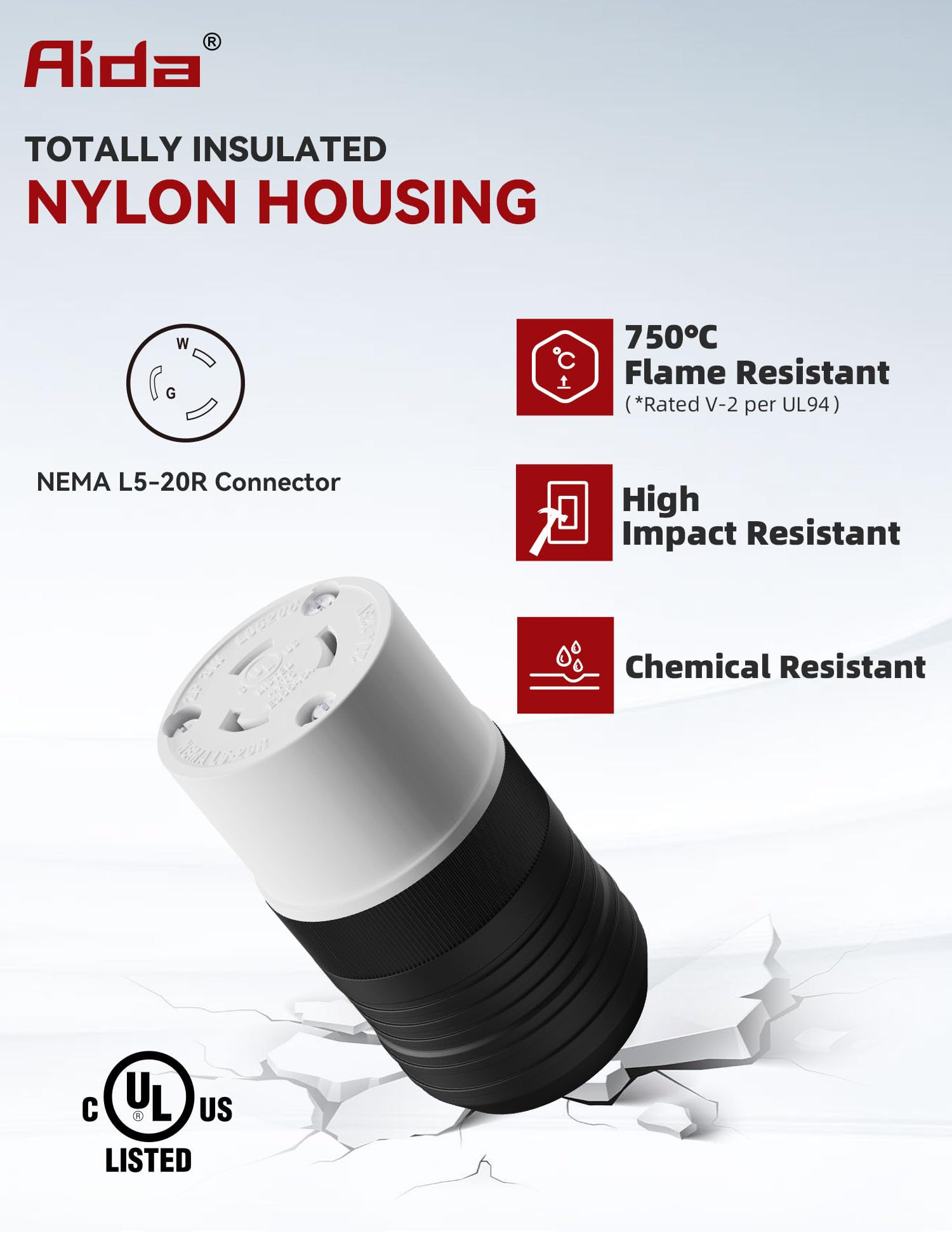 Snapklik.com : NEMA L5-20R Locking Connector, Twist Generator Female ...