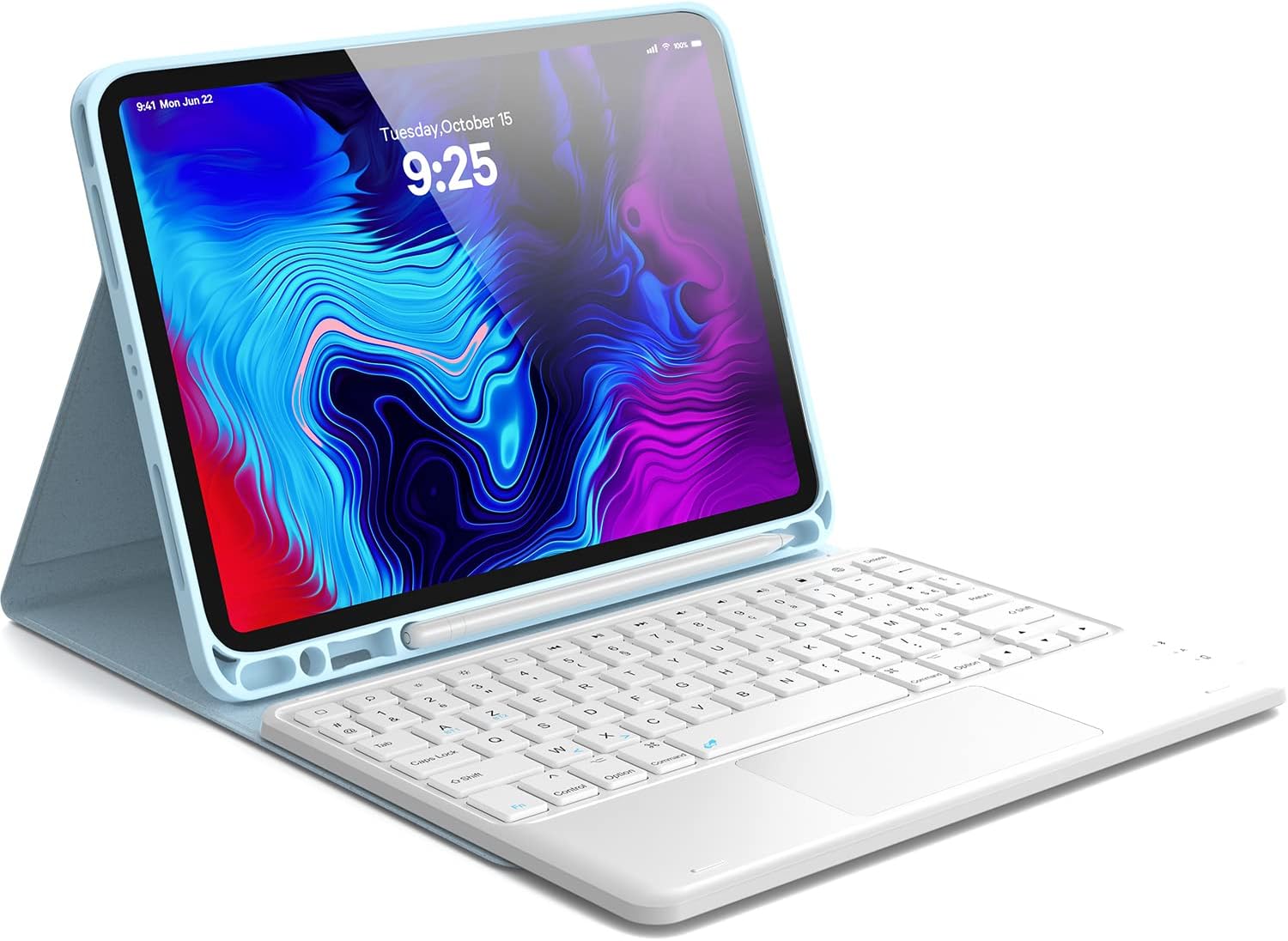 Earto Clavier iPad Air 11 Pouces (M3/M2), Smart Trackpad, Eclairage 7 ...