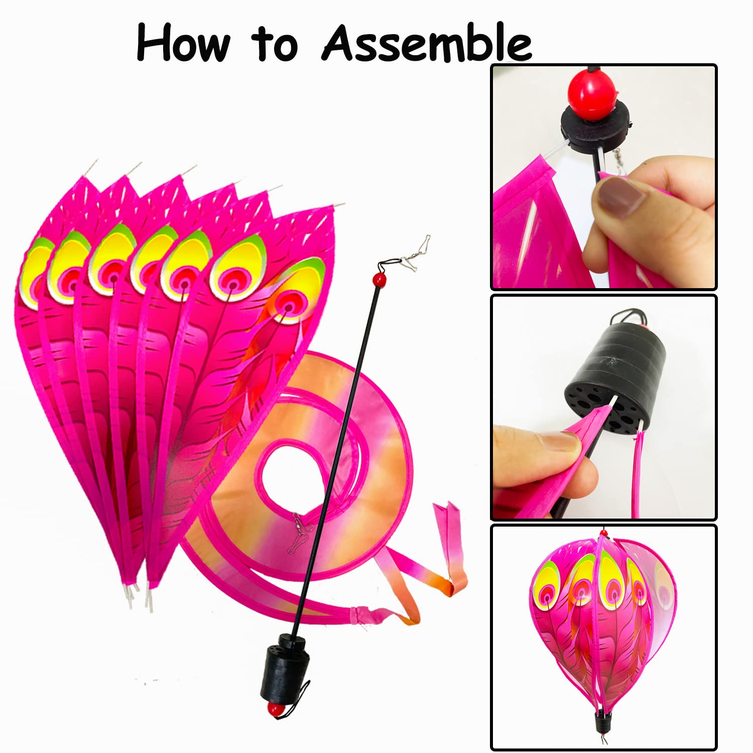 Snapklik.com : 4 PCS Hot Air Balloon Wind Spinners Colorful Wind ...