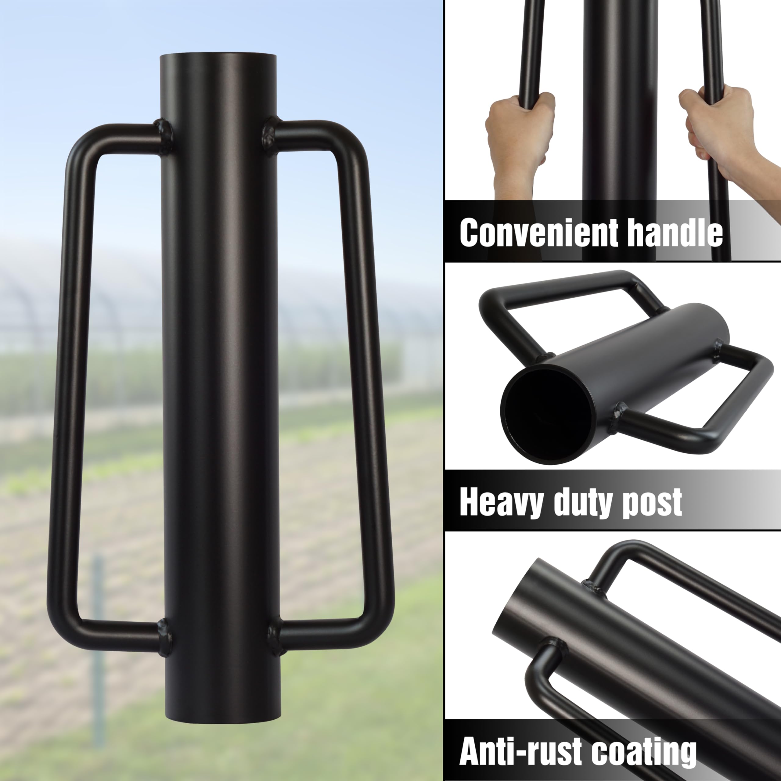 LADECH (2 Sizes: 12lbs - 18lbs) Fence Post Driver, 12LBS Heavy Duty ...