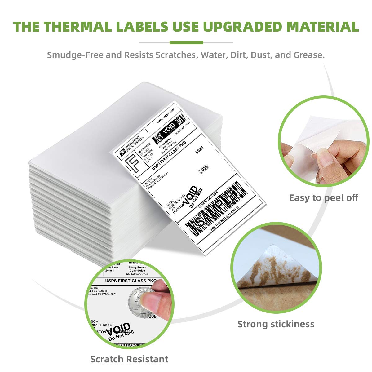 Snapklik.com : Fanfold 4x6 Direct Thermal Shipping Labels, Permanent ...