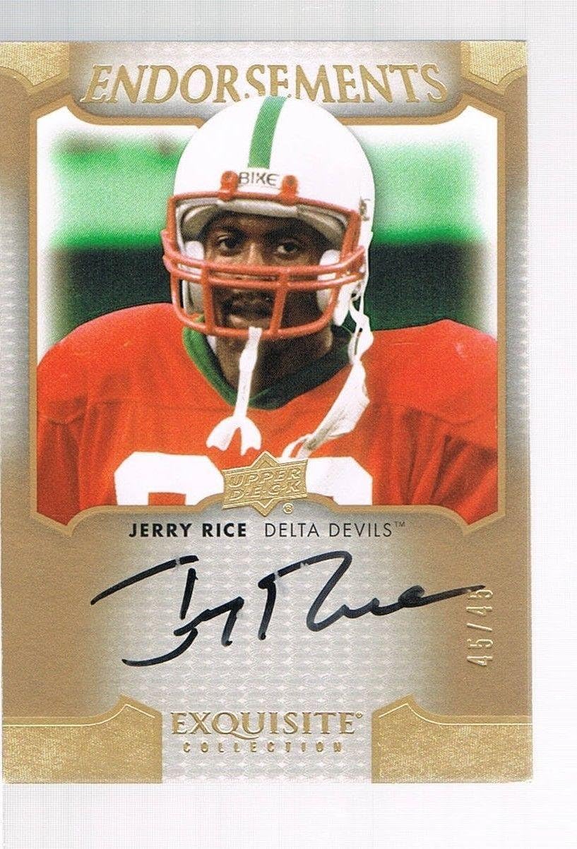 2011 Upper Deck JERRY RICE Exquisite Collection Endorsements Autograph ...