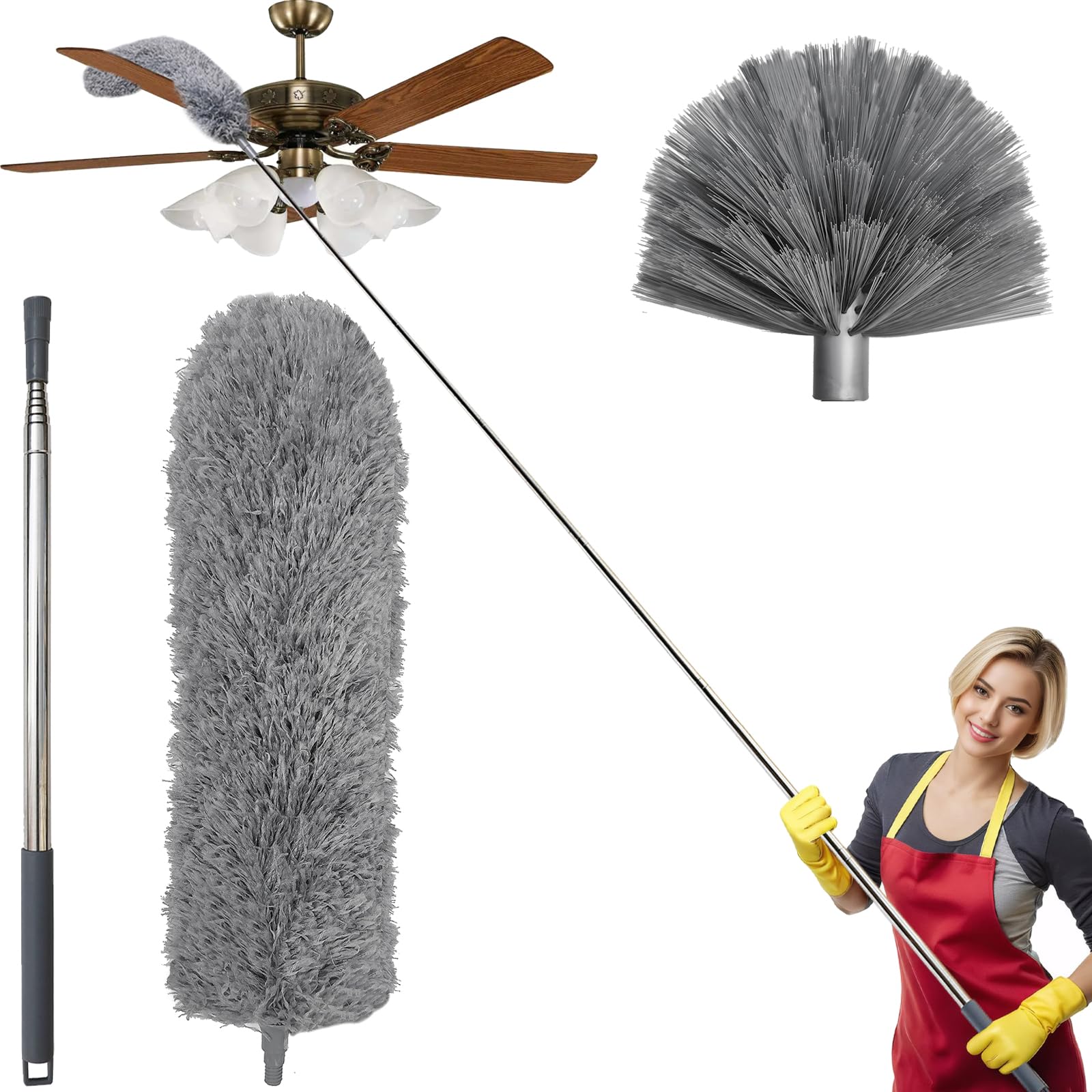 Amazon.com: 100 Inch Cobweb Duster, Spider Web Brush & Microfiber ...