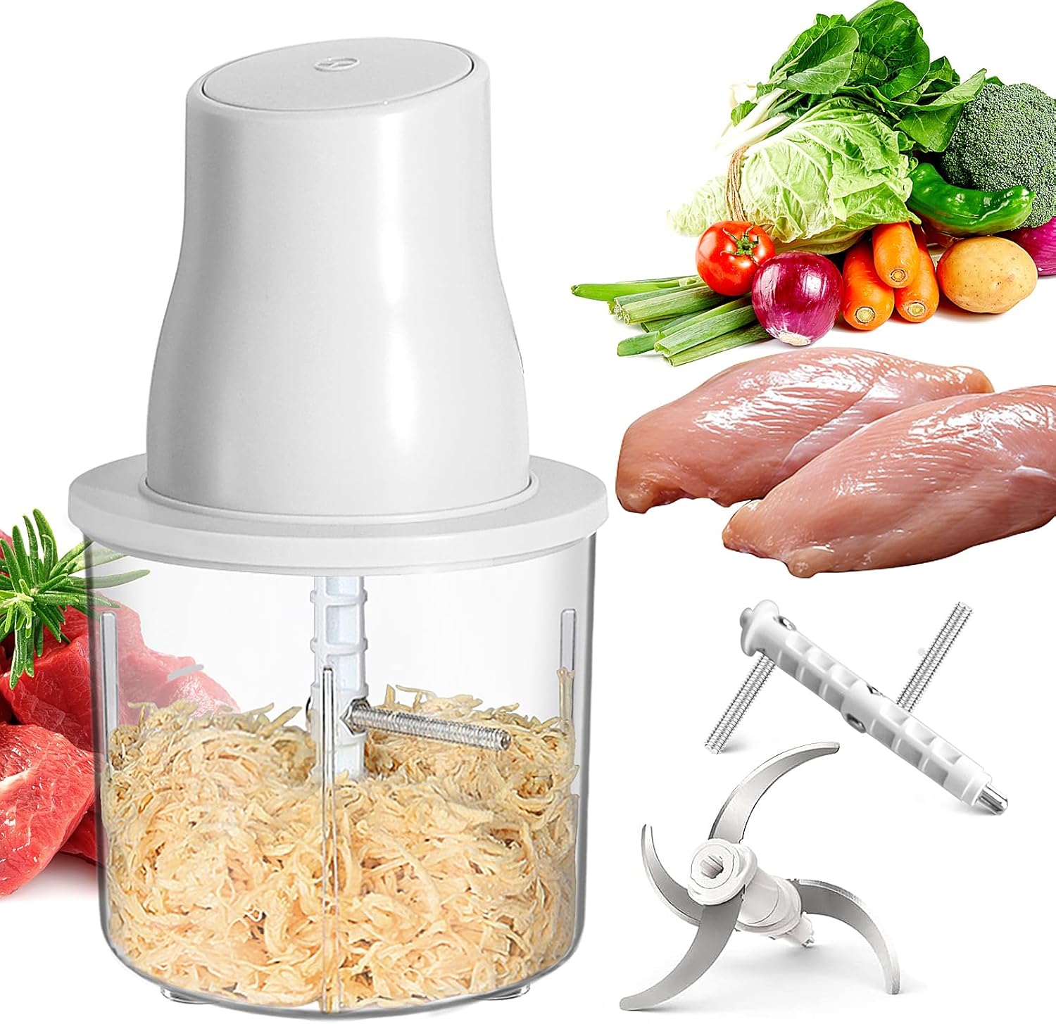 Amazon.com: Electric Chicken Shredder, Automatic Food Chopper with ...