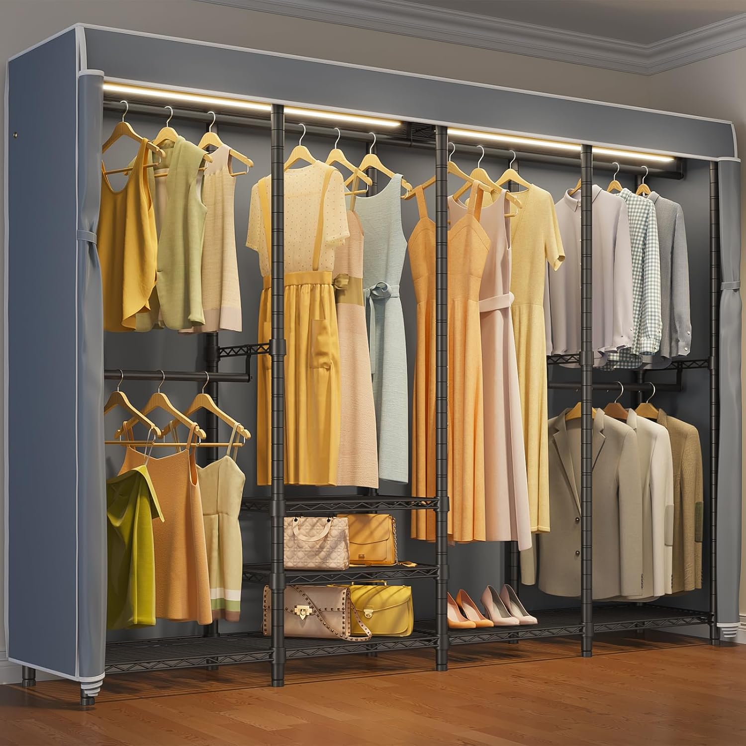 Amazon.com: VIPEK V40LC Covered Clothes Rack with Dimmable LED Lights ...