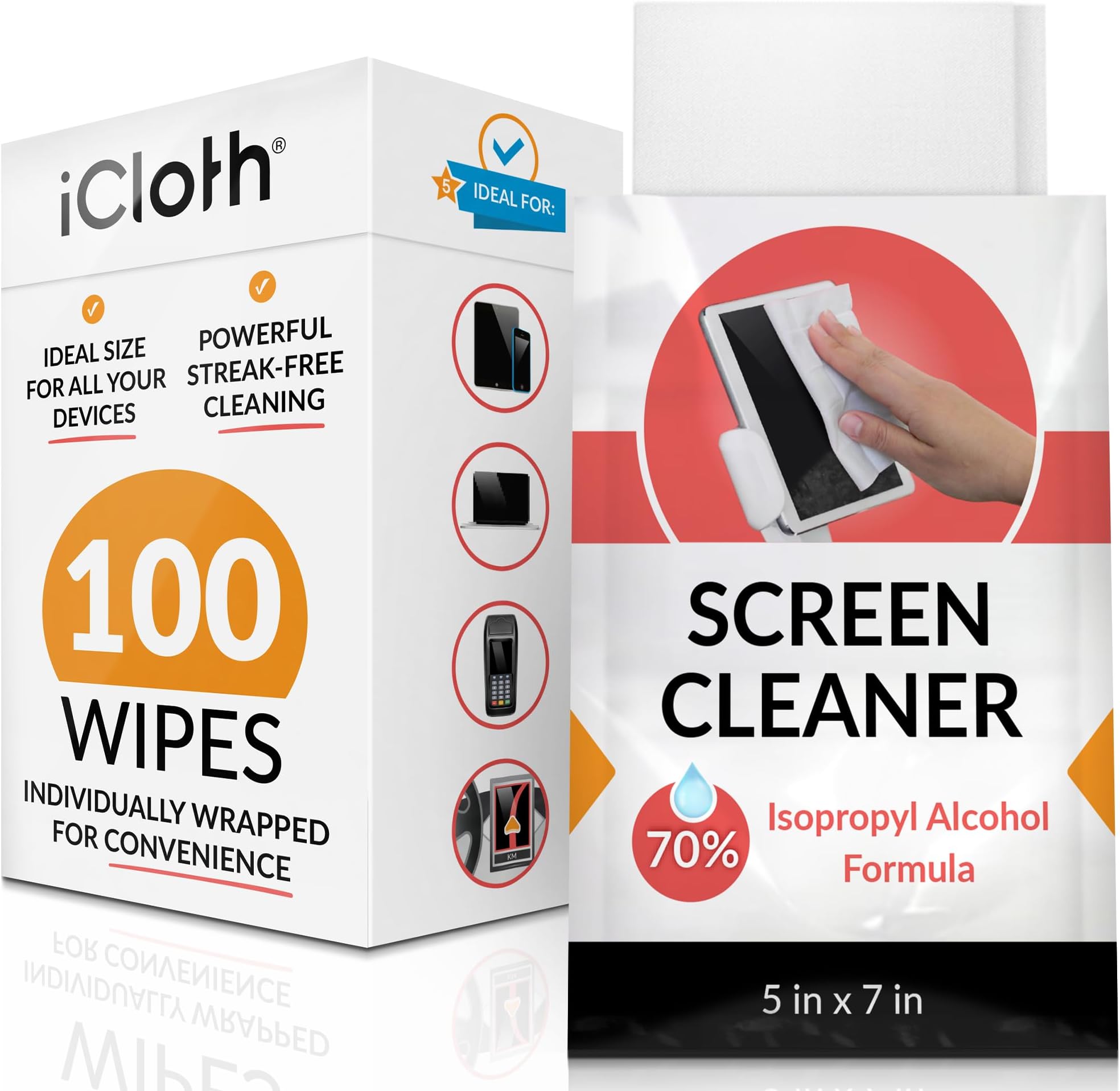 Amazon.com: Multi-Purpose Electronics Wipes, Car Screen Cleaner, 70% ...