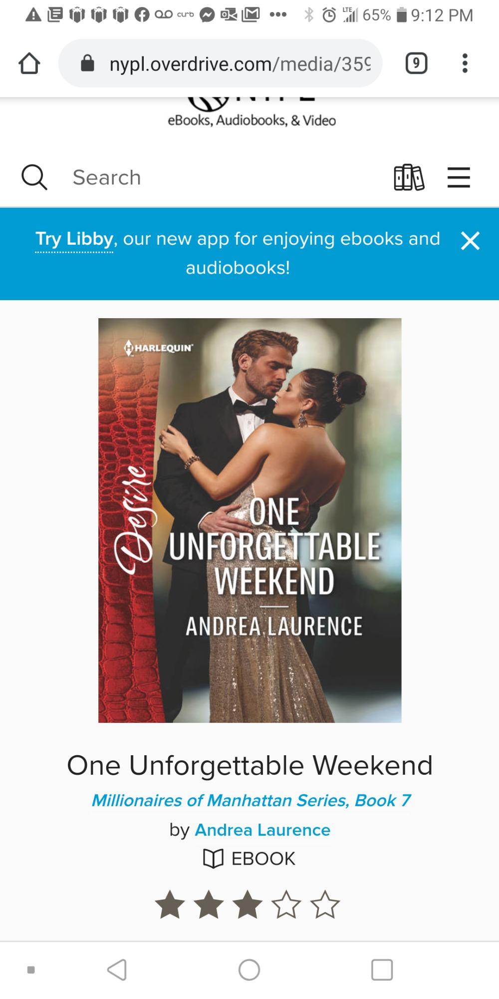 One Unforgettable Weekend (Millionaires of Manhattan, 7): Laurence ...