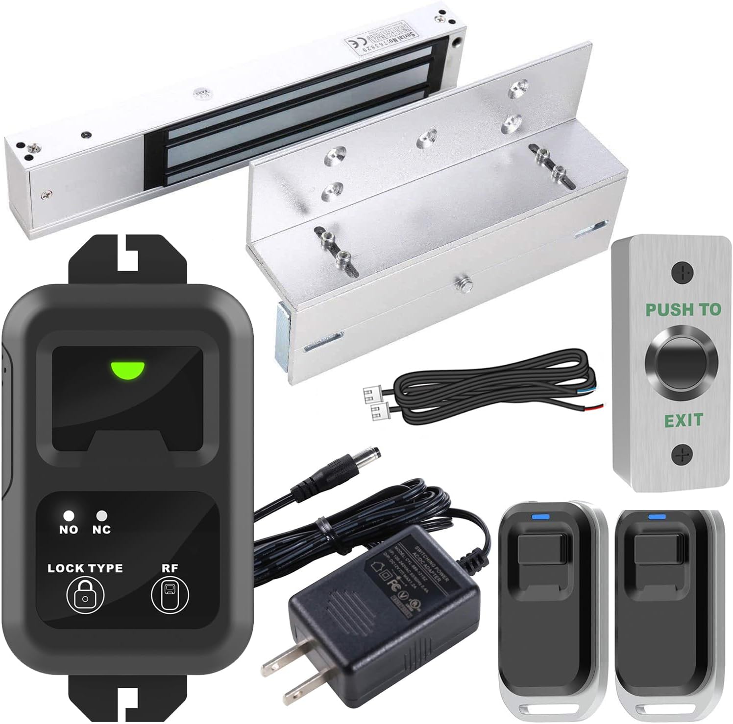 UHPPOTE Access Control Inswinging Door 600Lbs Electromagnetic Lock Remote & Bracket Kit : Amazon ...