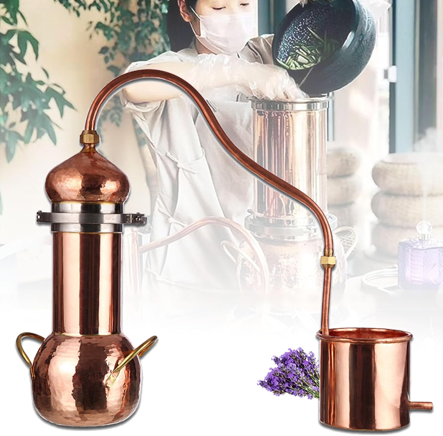 NVYAZJ Pure Copper Alembic Distillerll, Home Distiller with 3L 2 ...