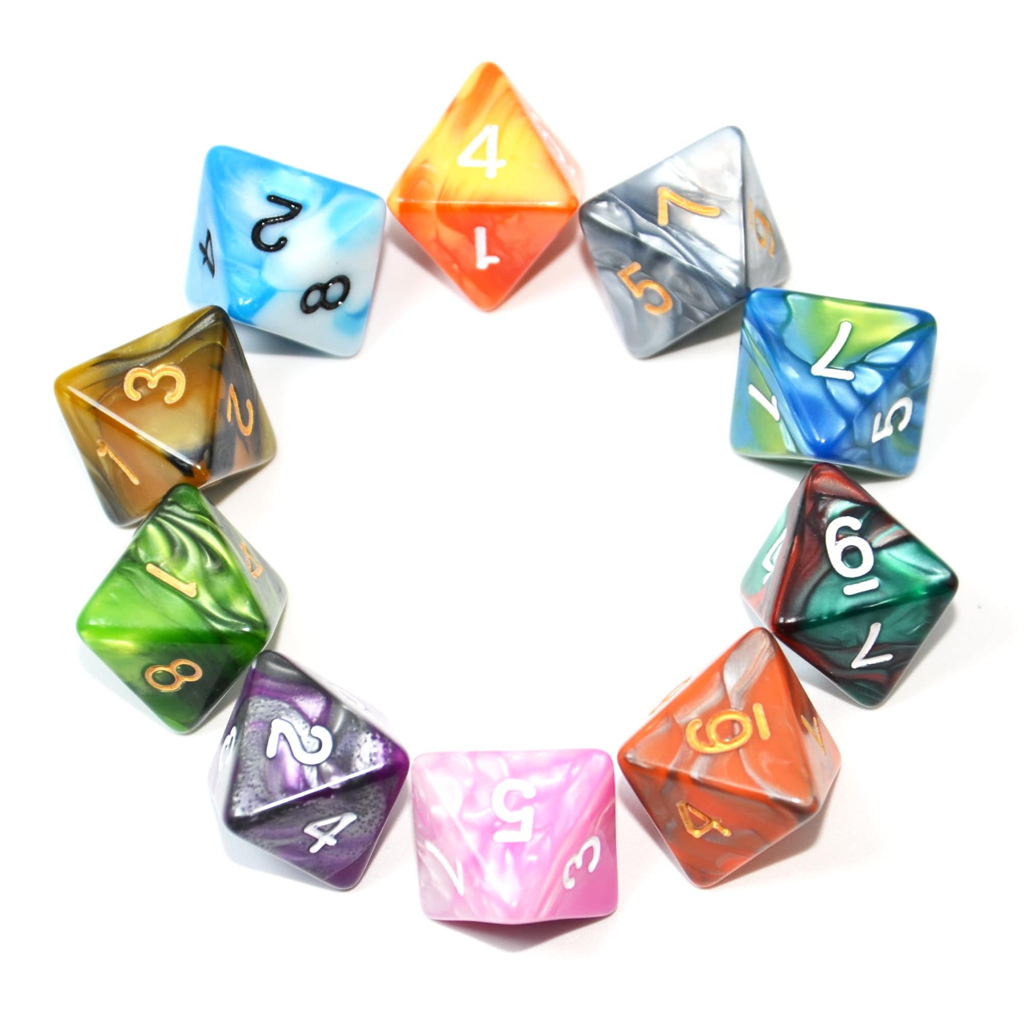 Amazon.com: SmartDealsPro 10-Pack D4 D6 D8 D10 D12 Multi Colored ...