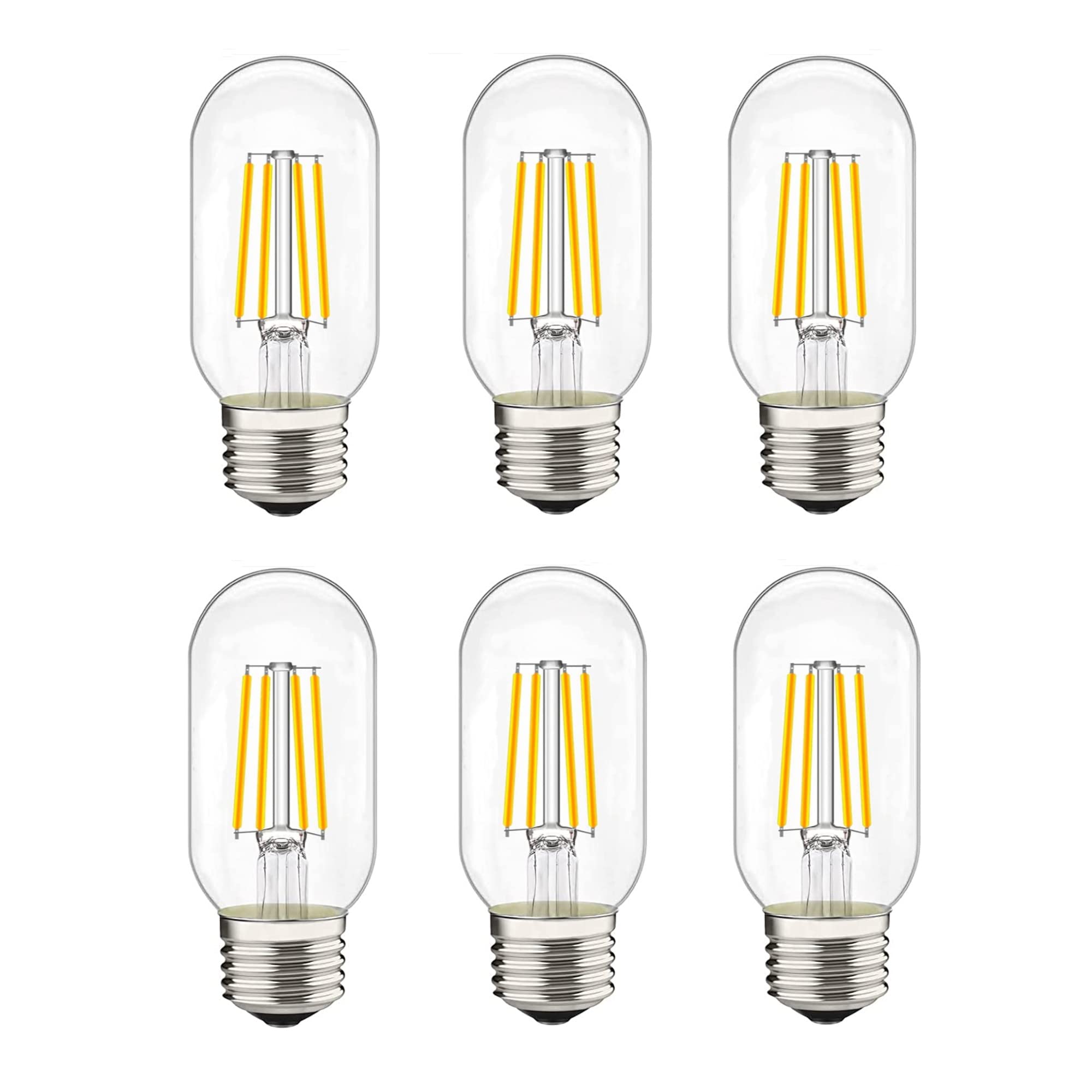liveMAX LED Tubular Bulb 4W,E26 Clear Edison Bulb,40W Equivalent 400 ...