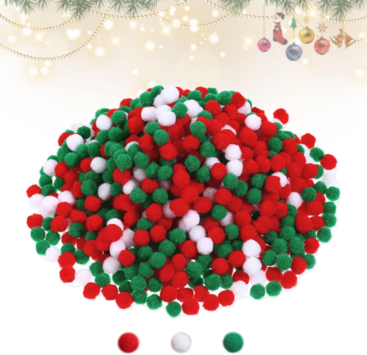 MIVAIUN 1000 Pcs 10mm Pom Poms Small Pom Poms, Craft Supplies Coloured ...