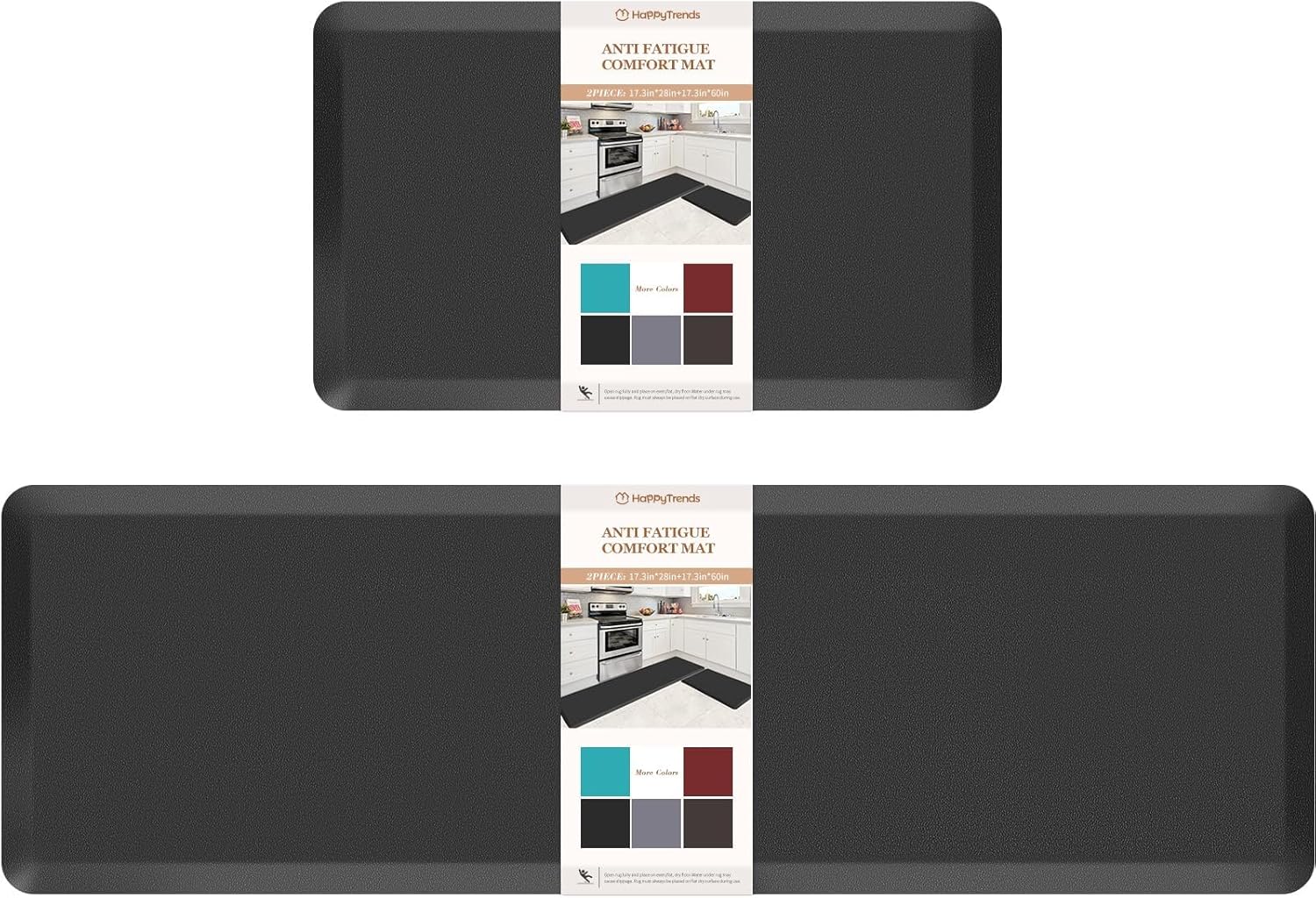 Amazon.com: HappyTrends 2 PCS Kitchen Mat Cushioned Anti-Fatigue Floor ...