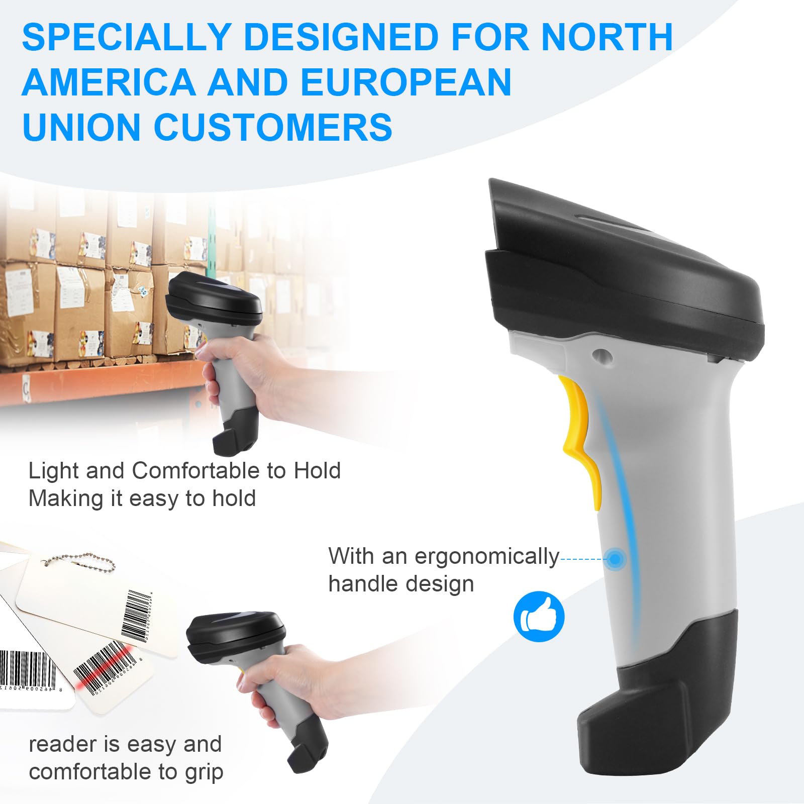 Snapklik.com : Barcode Scanner Wireless, Onewscan 1D Barcode Reader