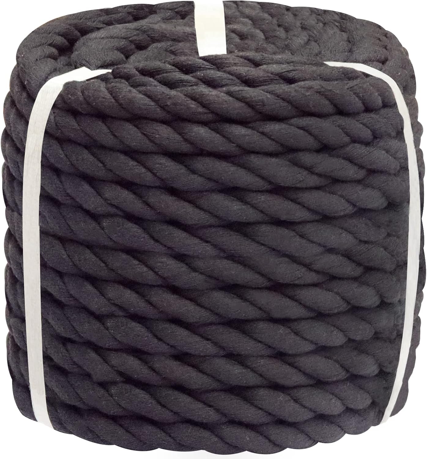 Amazon.com: Black Cotton Rope 1/2 inch x 98 feet Natural Twisted Rope ...