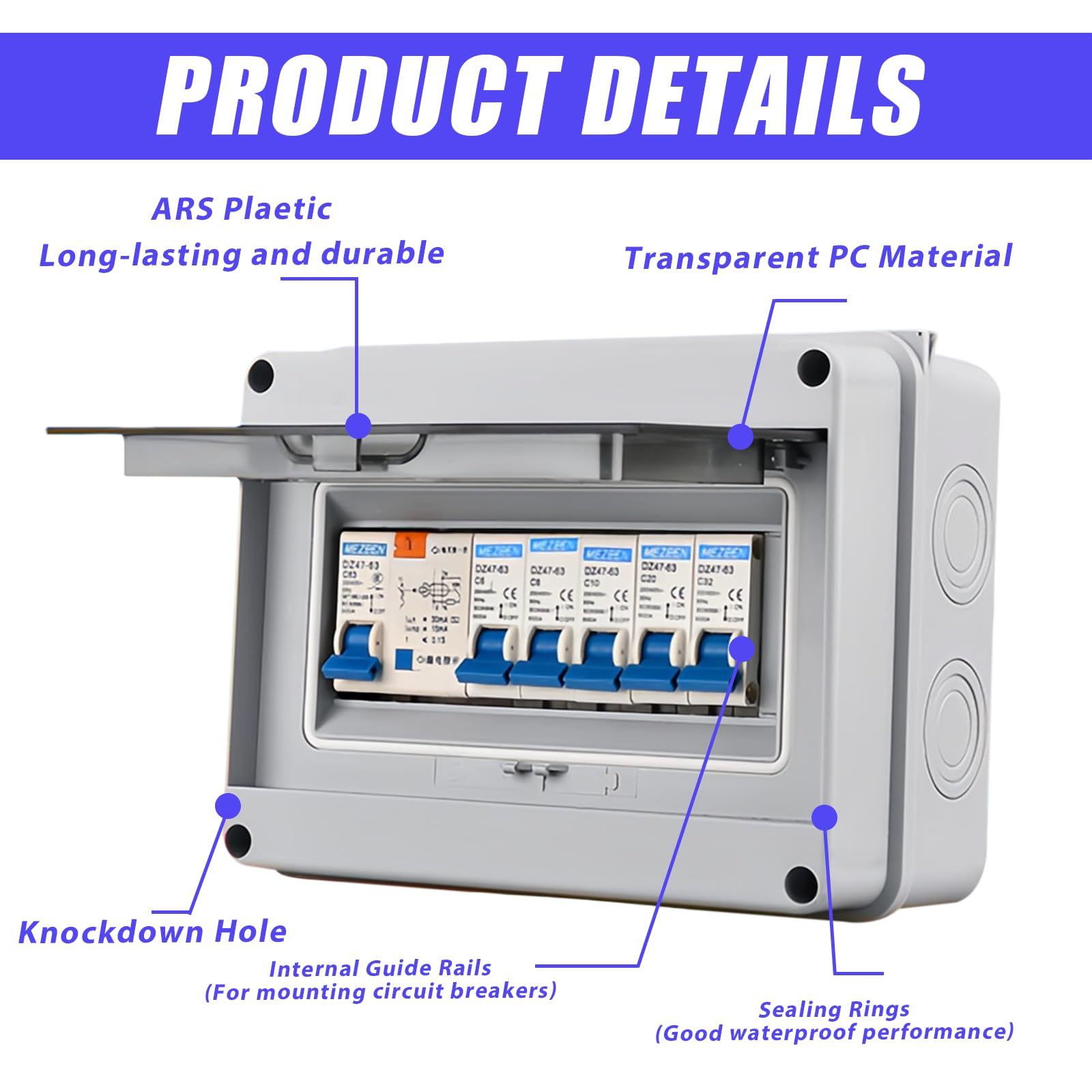 PRITOK Consumer Unit 5 Way: 5 Way Garage Consumer Unit with Assembly ...