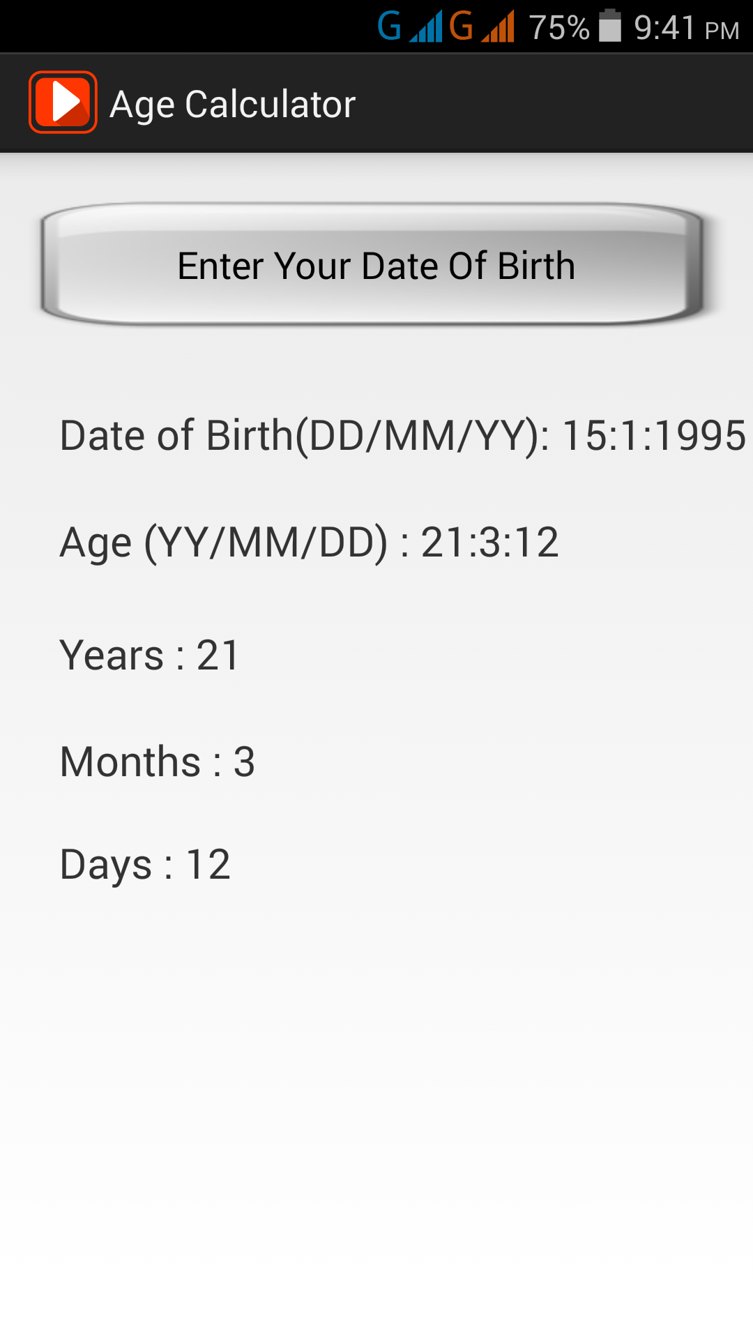 Age Calculator App - App on Amazon Appstore