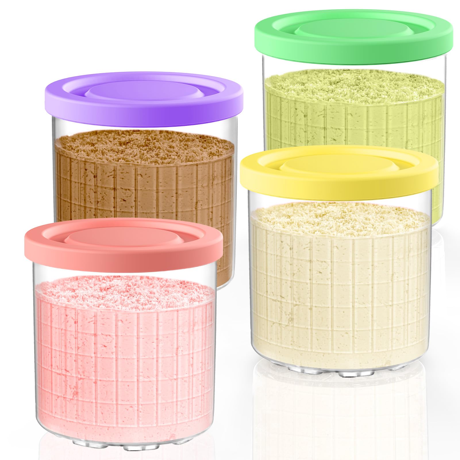 Amazon.com: Ninja Creami Pints and Lids - 4 Pack 16oz Ninja Creami ...