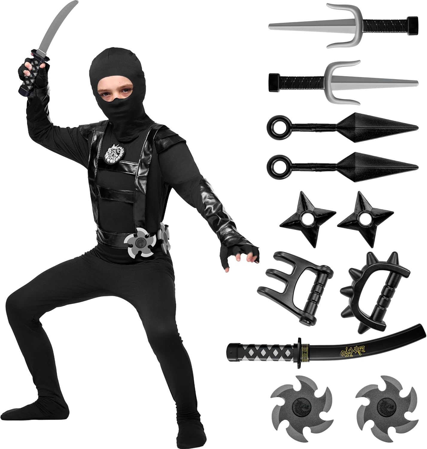 Amazon.com: Spooktacular Creations Halloween Boys Ninja Costume, Black ...