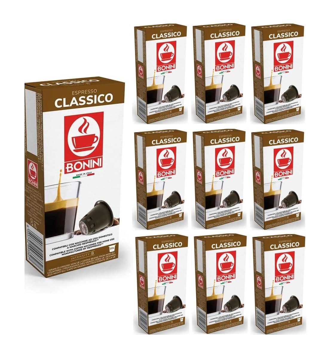 Amazon.com: Bonini CLASSICO Coffee Pods Compatible with Nespresso 100% ...