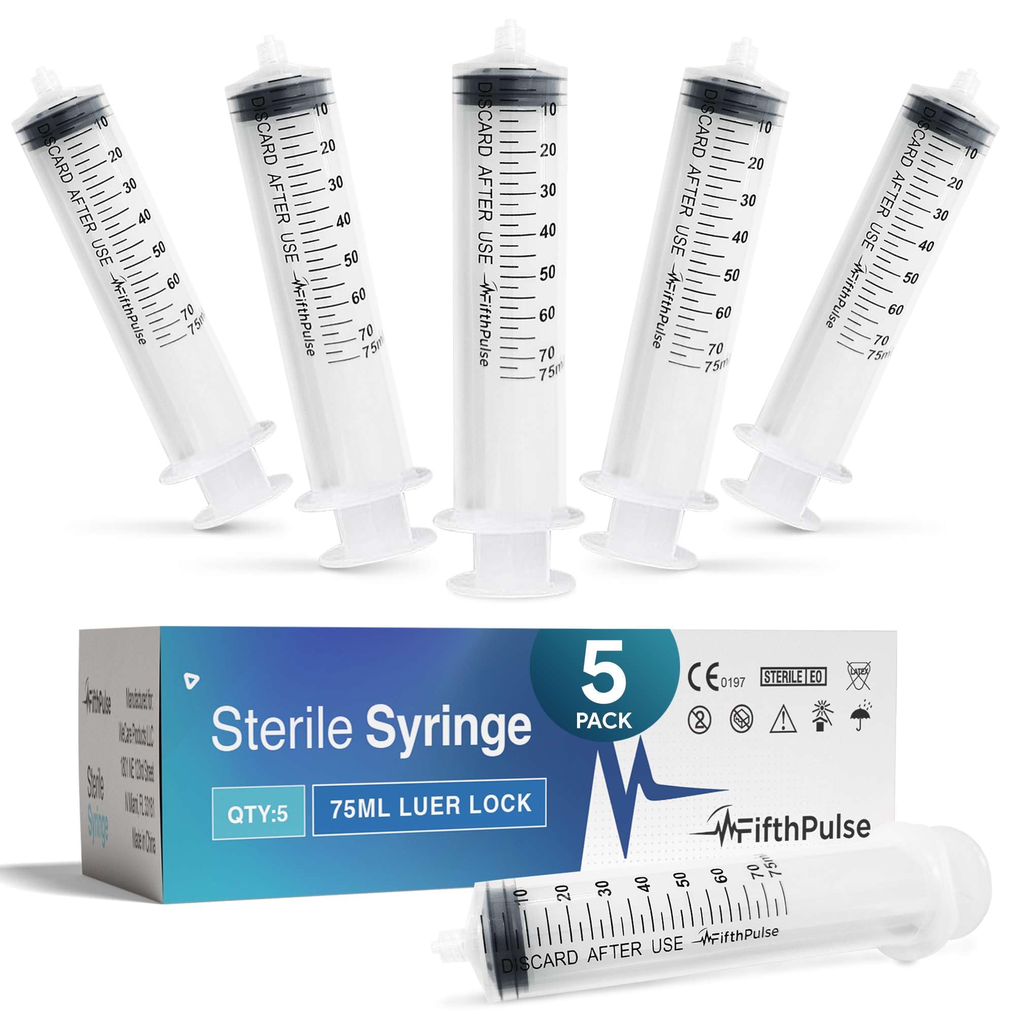 Amazon.com: 75 ml Syringe without Needle - 5 Pack of Individually ...