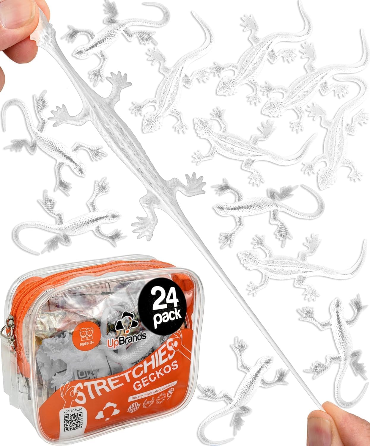Amazon.com: UpBrands 24 Pack CLEAR Super Stretchy Lizard Toys ...