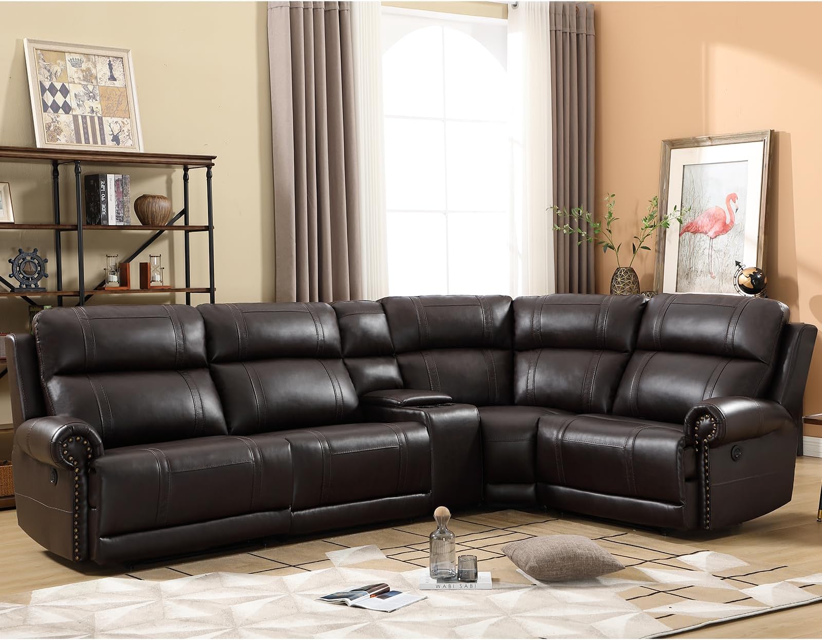 Amazon.com: Recliner Sectional Sofa, Microfiber Manual Reclining ...