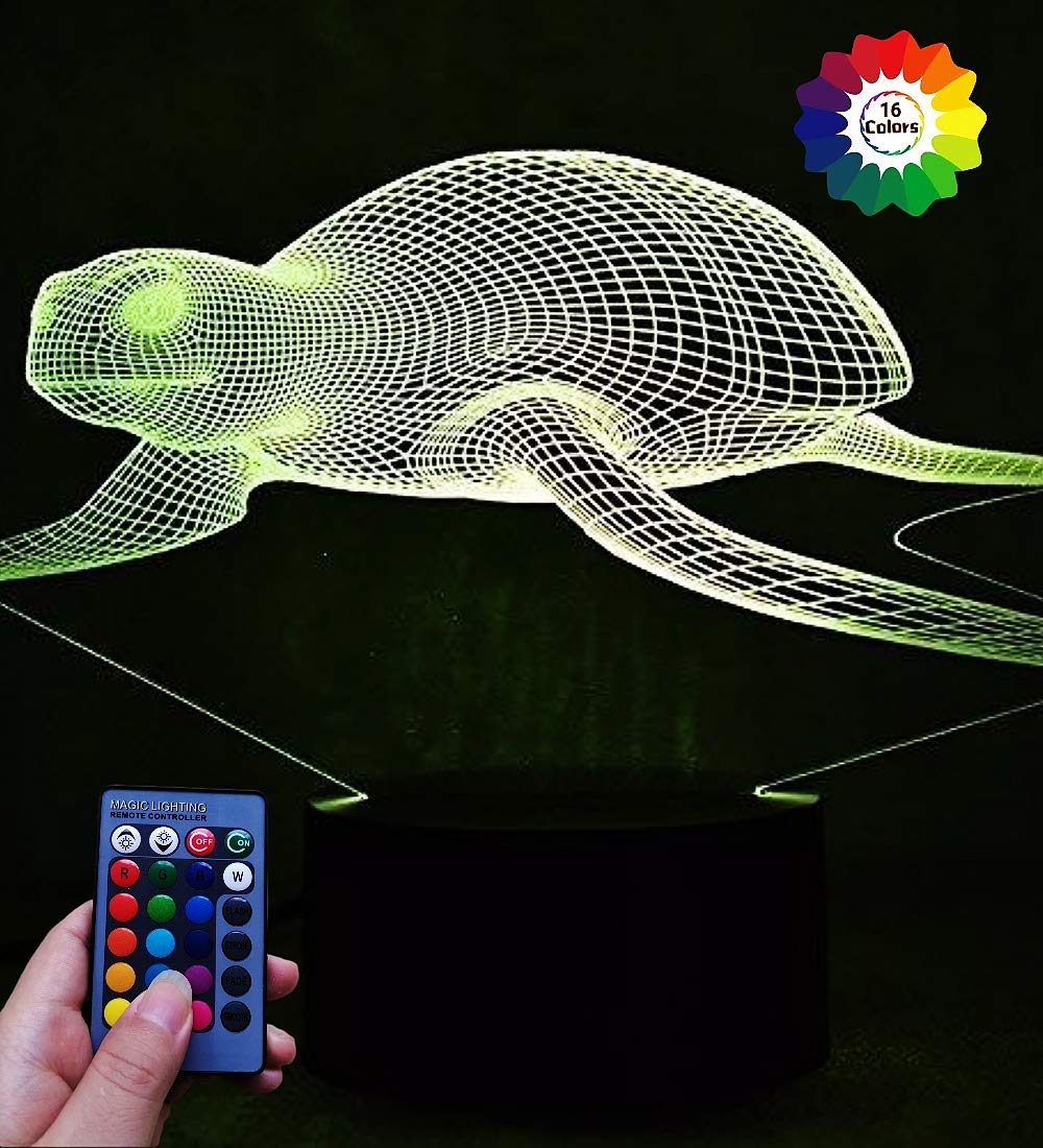 HPBN8 Ltd 3D Sea Turtle Night Light USB Powered Touch Switch Remote ...