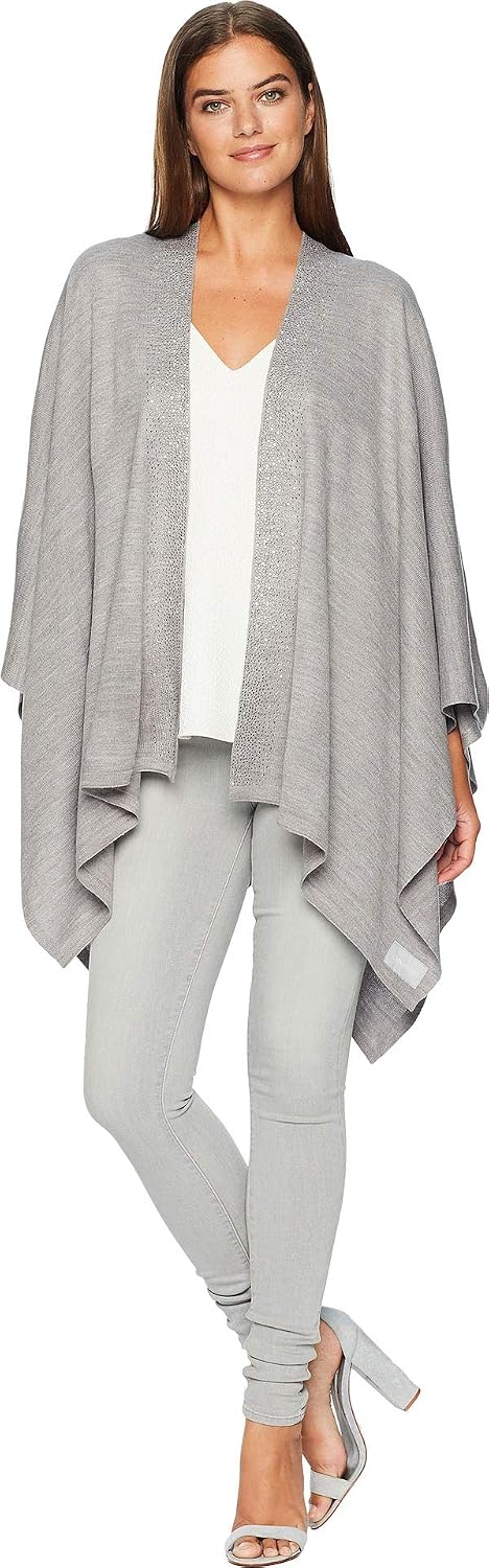 Calvin Klein Women's Studded Shawl, heather mid grey, One Size at ...