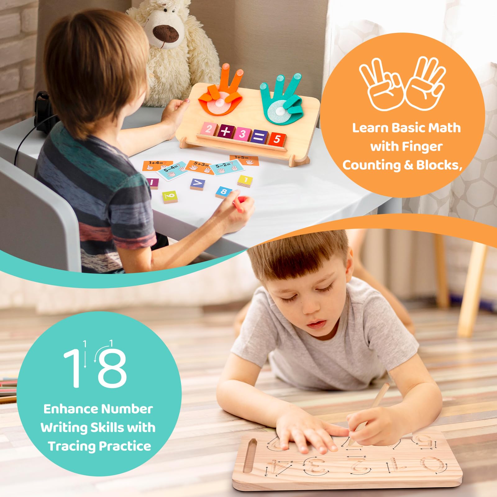 Snapklik.com : Montessori Learning Toys For Toddlers 2-4, Double-Sided ...