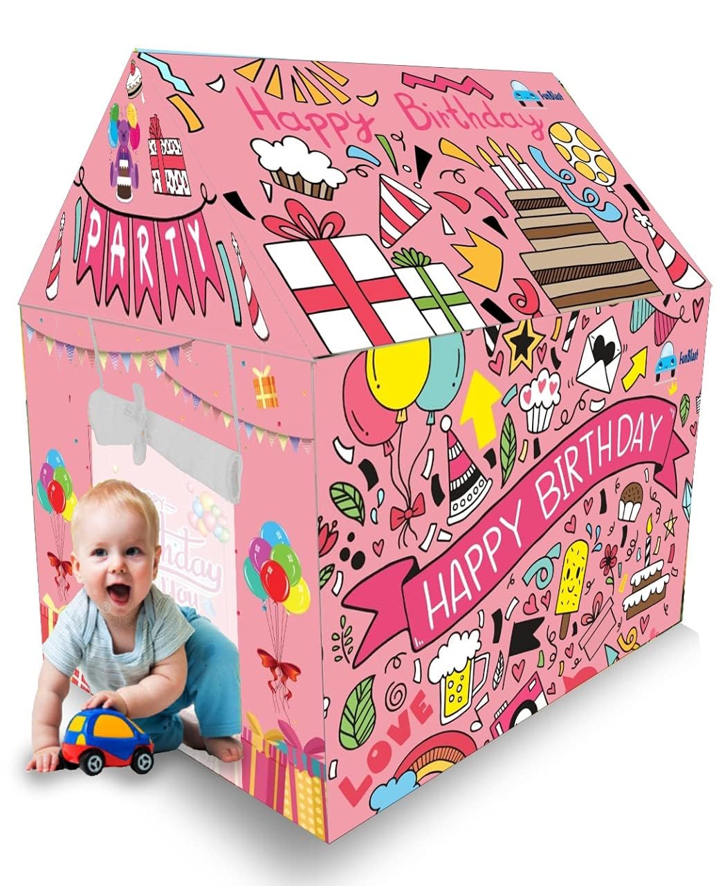Buy FunBlast Tent House for Kids - Happy Birthday Theme Play Tent House ...